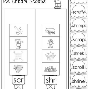 10 Printable 3 Letter Blends and Trigraphs Ice Cream Worksheets ...