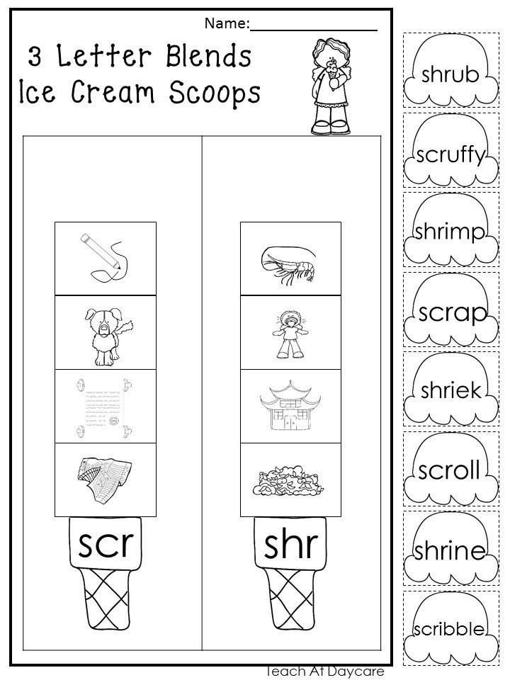 Three Letter Blends Worksheets