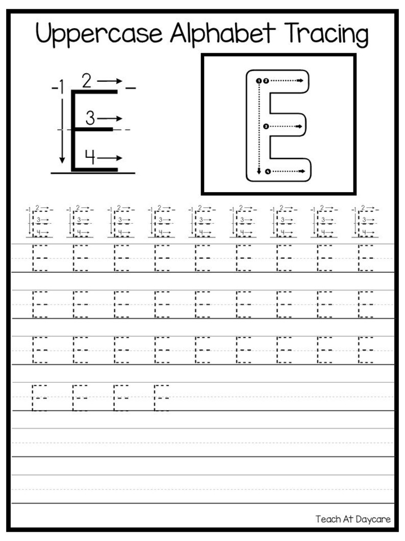 26 Printable Uppercase Alphabet Tracing Worksheets. | Etsy