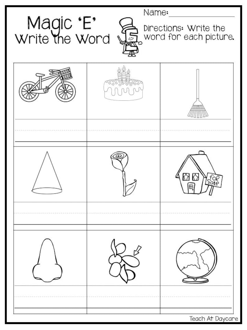 10 Printable Silent 'E' Worksheets. 1st-2nd Grade ELA | Etsy India