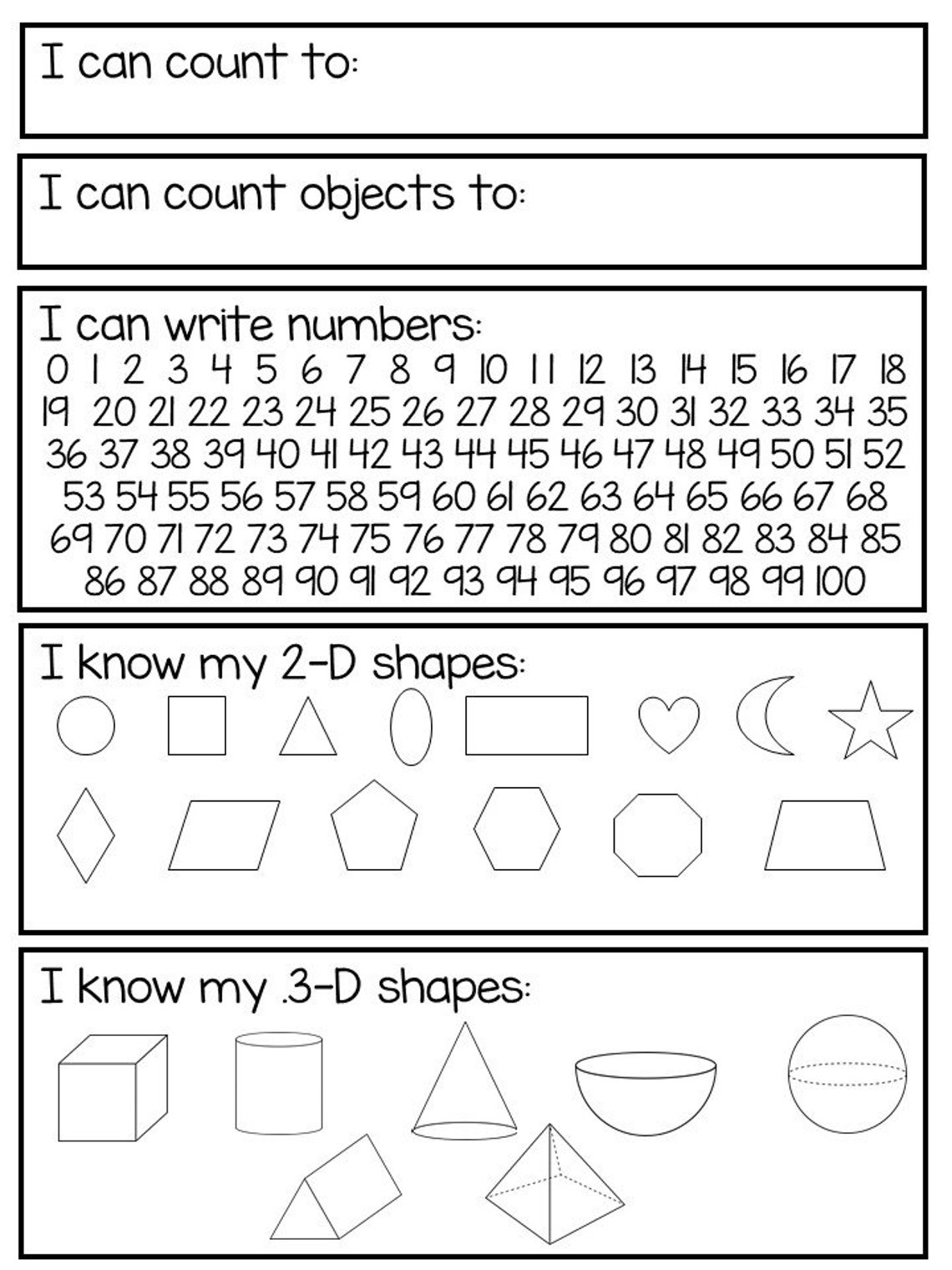 Printable Kindergarten Assessment Worksheets. - Etsy