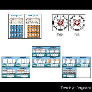 10 Printable Gone Fishing Themed Kindergarten Math Center Games and ...