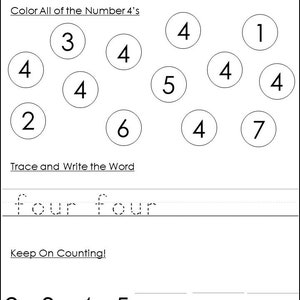 40 Printable Numbers 1-20 Practice Worksheets. Preschool-kdg Numbres ...