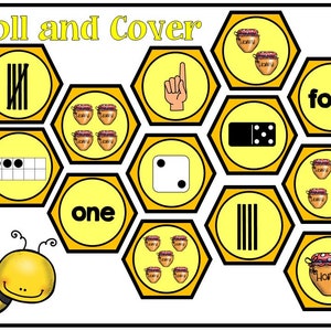 10 Printable Honey Bees Themed Kindergarten Math Center Games and ...