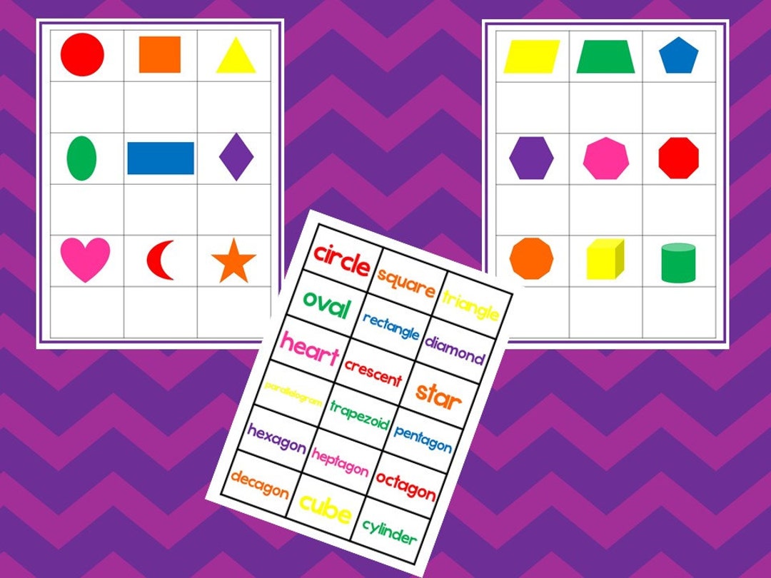 Shapes Printable Work Mats With 18 Matching Cards. - Etsy