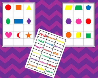 Shapes Matching Cards - Etsy