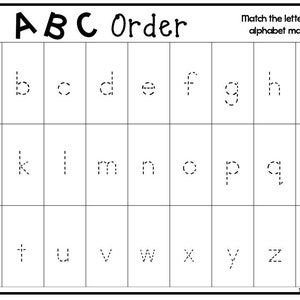 4 Printable ABC Order Work Mats/worksheets. Preschool-kindergarten ...