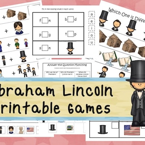30 Abraham Lincoln Games Download. Games and Activities in PDF Files ...