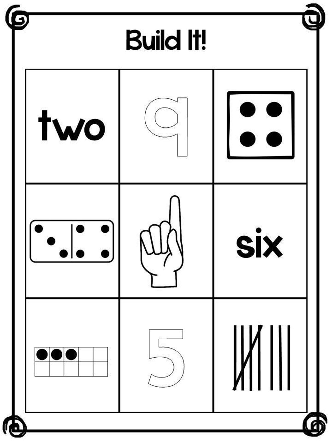 9 Printable Build It Numbers Work Mats. Preschool-kindergarten | Etsy ...