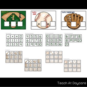 10 Printable Baseball Themed Kindergarten Math Center Games and ...