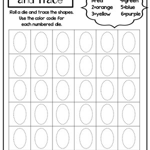 14 Printable 2-D Shapes Roll and Trace Worksheets. Child Math ...