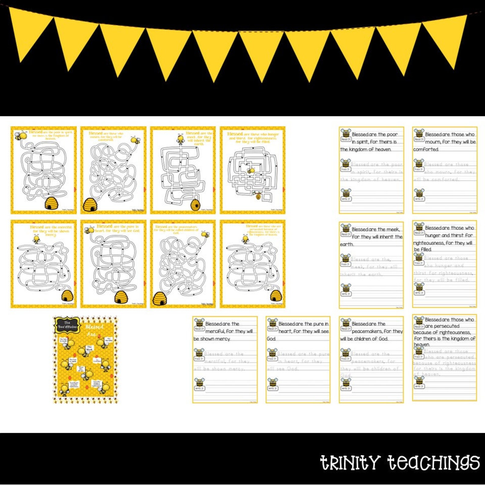 Bee Atitudes Learning Packet. Bee Themed Beatitudes . Activities and ...