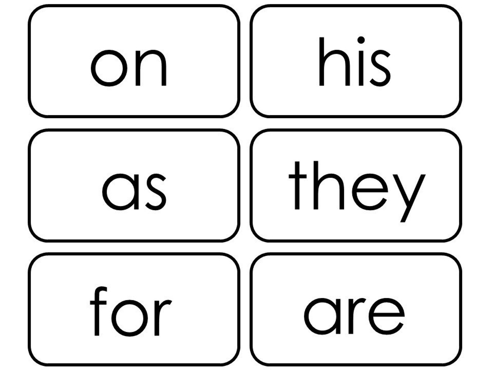 100 Printable Fry's First Hundred Sight Word Flashcards. | Etsy UK