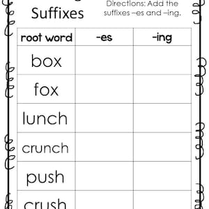 10 Printable Adding Suffixes Worksheets. 1st-2nd Grade ELA Worksheets ...