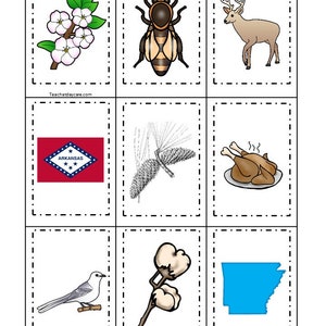 30 Arkansas State Symbols Themed Learning Games Download. ZIP File ...