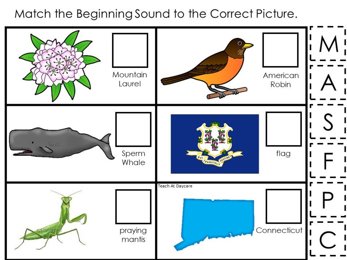 30 Connecticut State Symbols Themed Learning Games Download. - Etsy