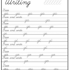 21 Cursive Handwriting Worksheets. Consonant and Vowel Tracing in a PDF ...