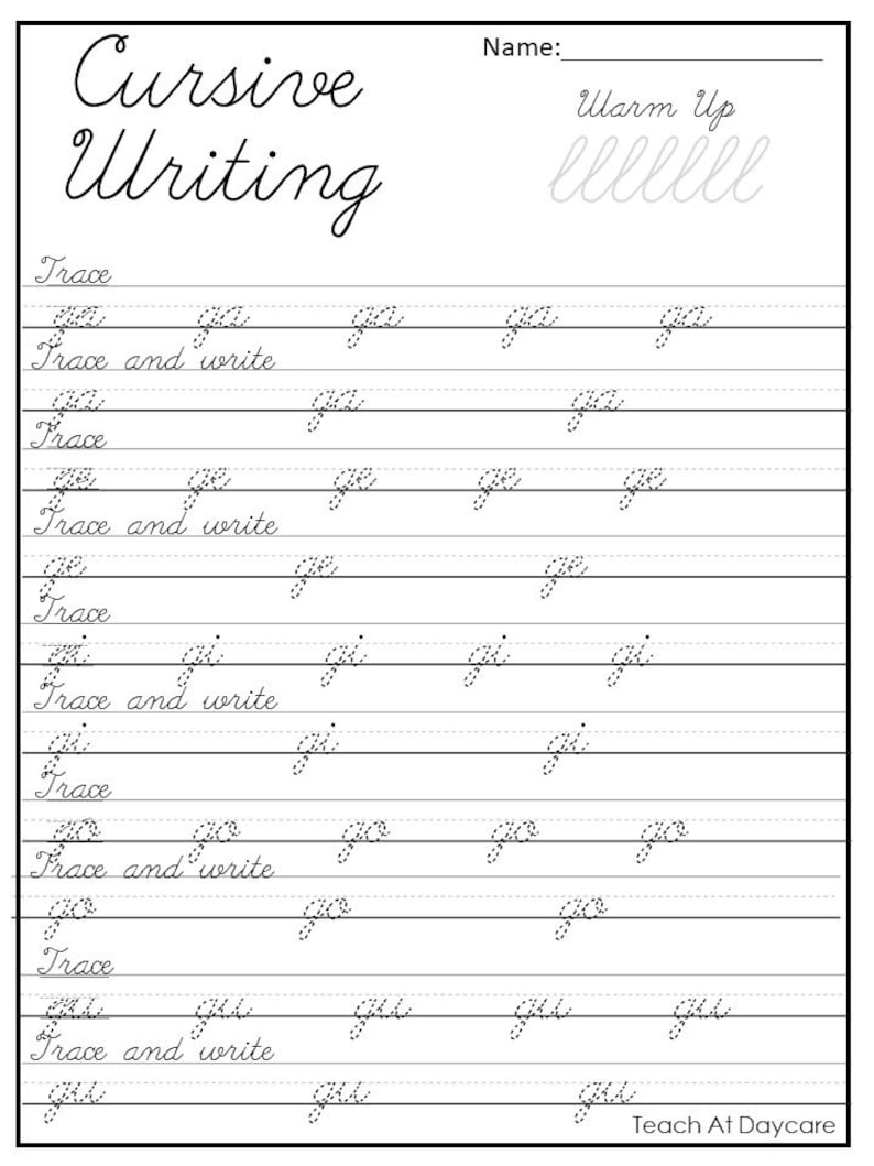 21 Cursive Handwriting Worksheets. Consonant and Vowel Tracing in a PDF ...