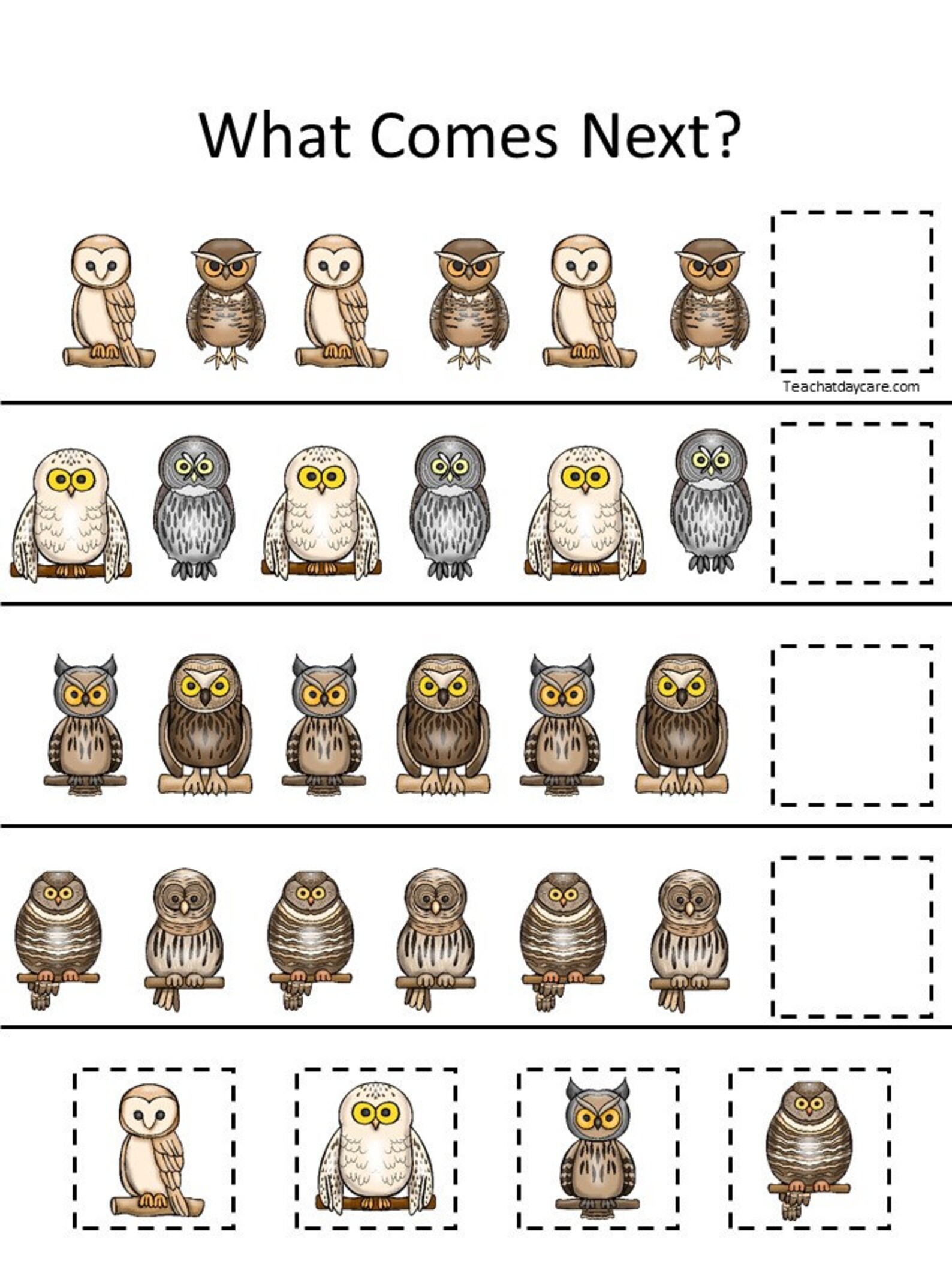 Owls Preschool Games & Activities, 30 Types (PDF Download) - Etsy
