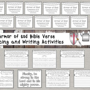 Ephesians 6:10-20 Armor of God Bible Verse Tracing and Handwriting ...
