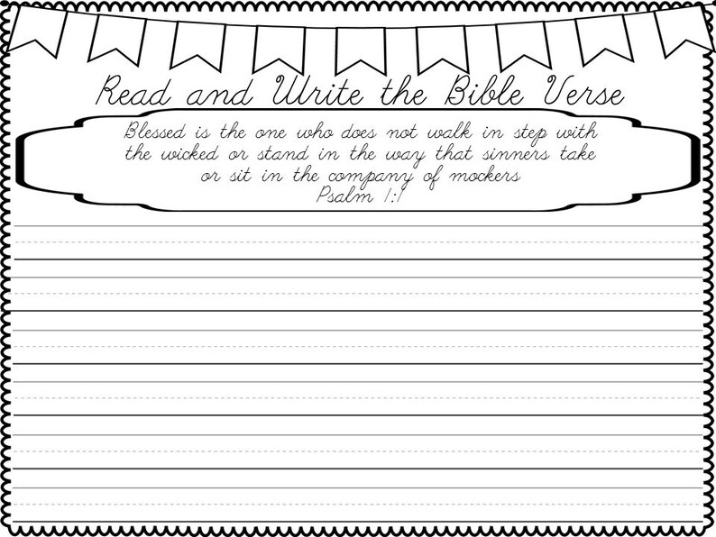 Psalms for Kids Tracing and Handwriting Worksheets. - Etsy
