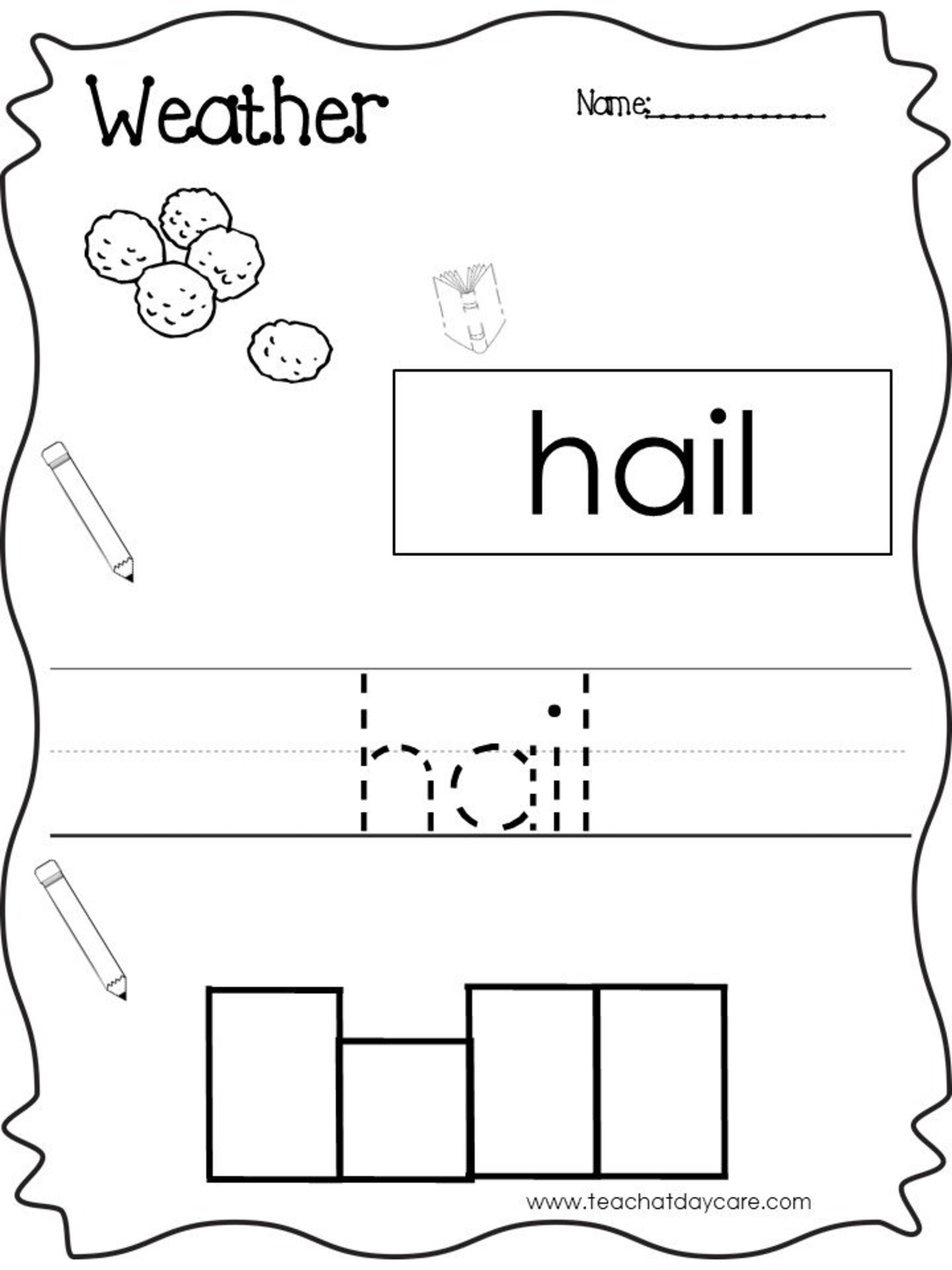 10 Weather Themed Printable Worksheets. Color Read Trace | Etsy