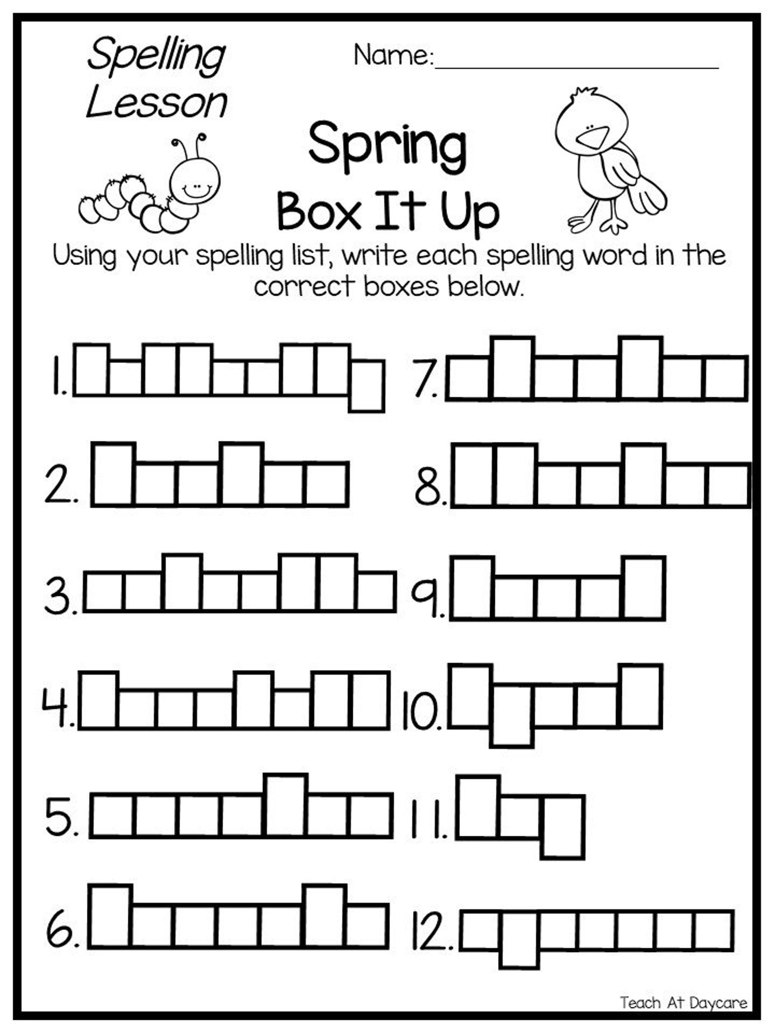 Second Grade Spring Themed Words Spelling Activity. - Etsy