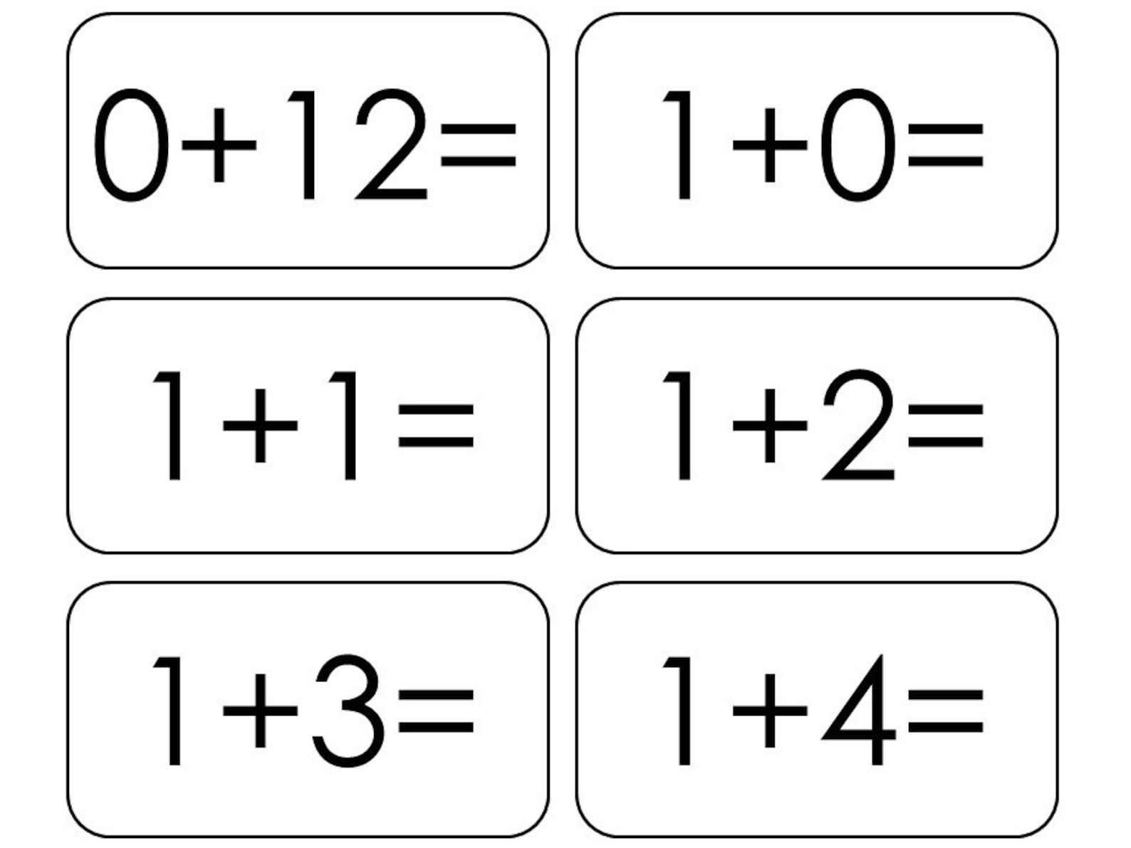 169 Printable Addition Flashcards. Facts 0-12. Preschool Thru 3rd Grade ...