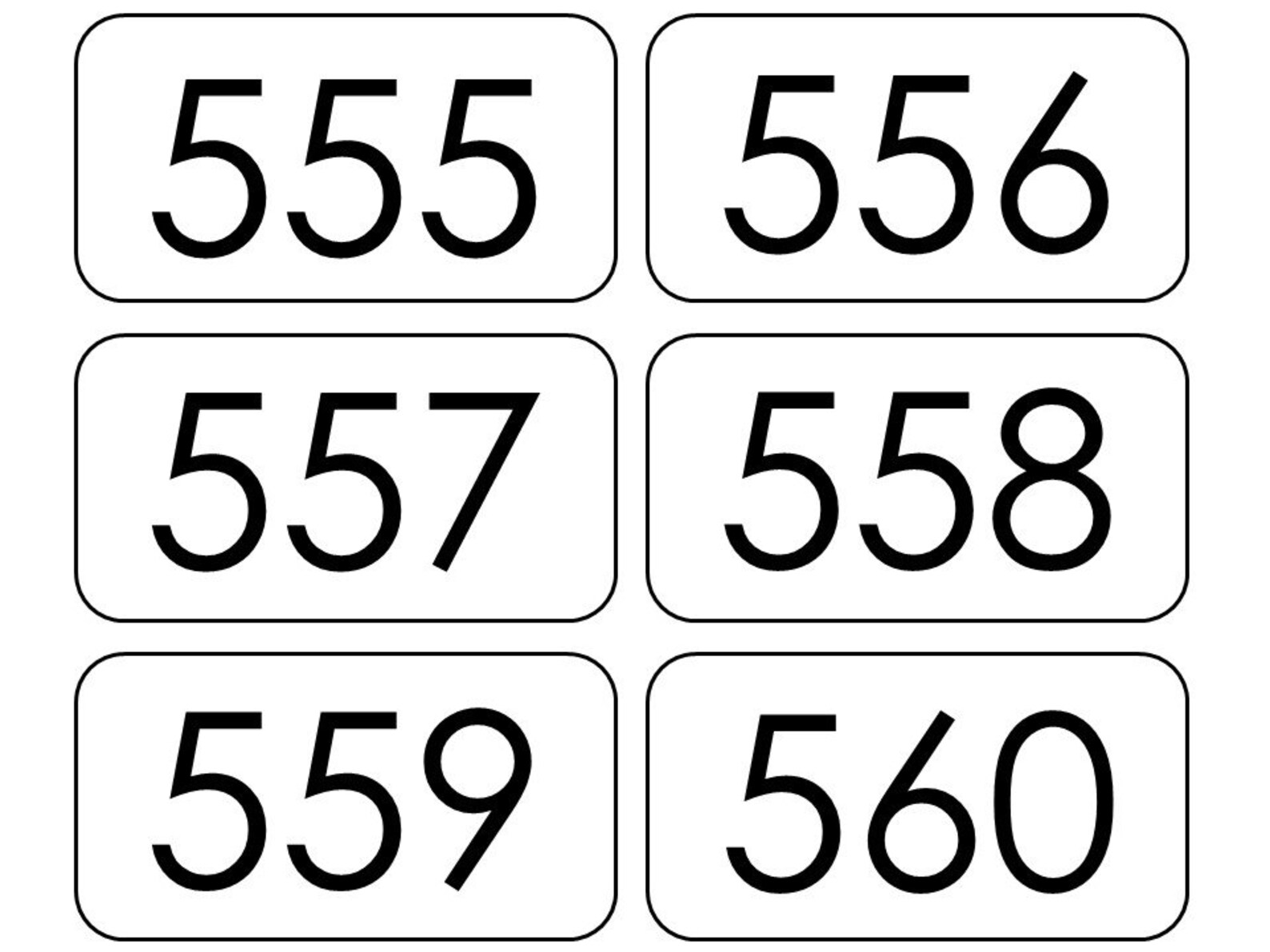 100 Printable Numbers 501-600 Flashcards. Preschool Thru Third - Etsy