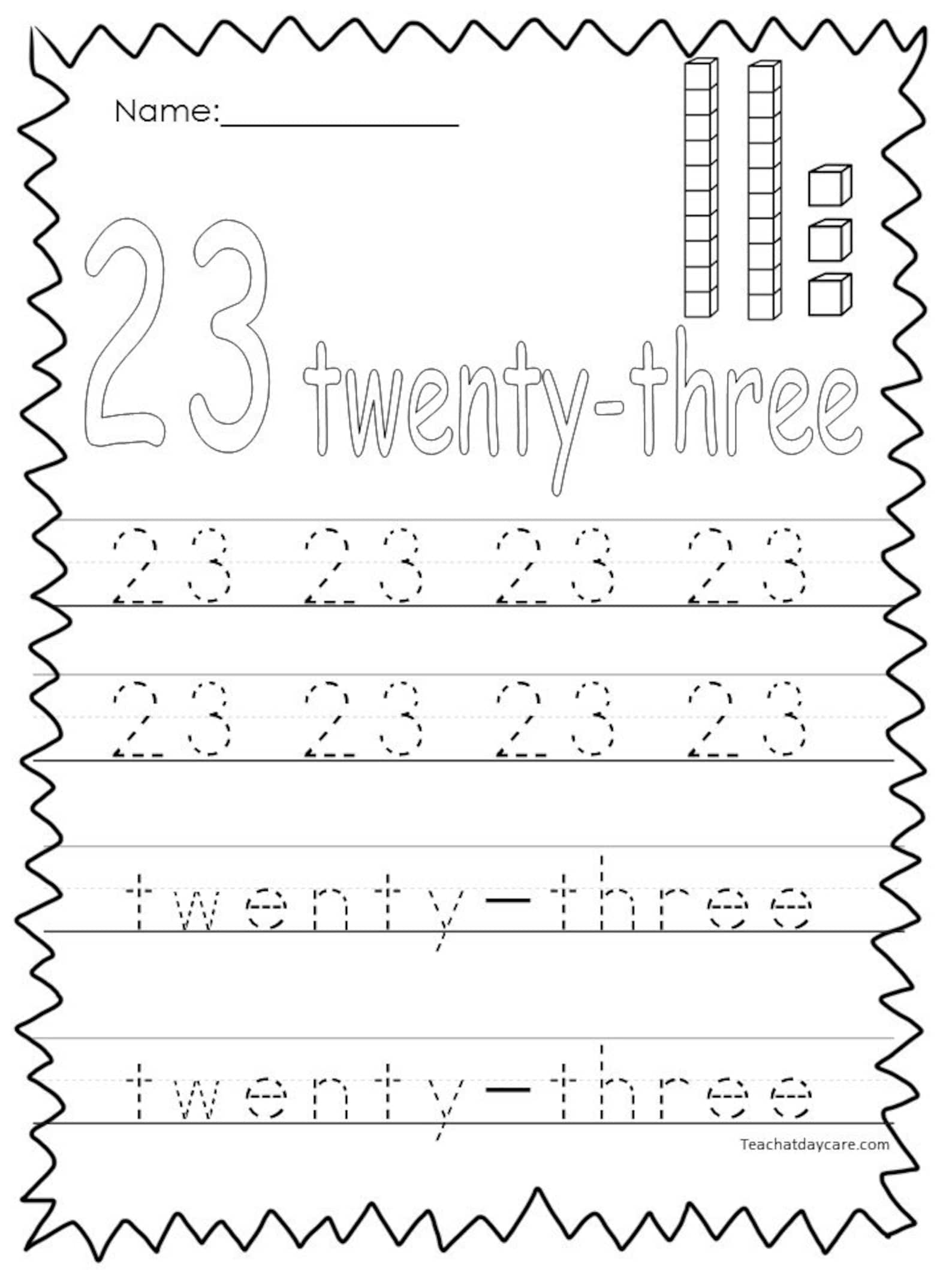 10 Printable Numbers 21-30 Tracing Worksheets. Preschool-kindergarten ...