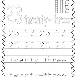 10 Printable Numbers 21-30 Tracing Worksheets. Preschool-kindergarten ...