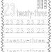 10 Printable Numbers 21-30 Tracing Worksheets. Preschool-kindergarten ...