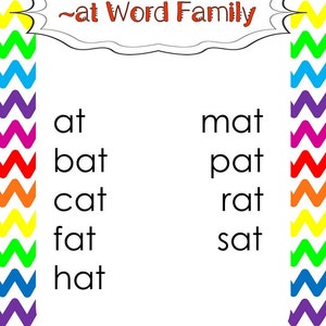 10 Printable Word Family Posters. Full Page Classroom Wall Charts. 8.5 ...