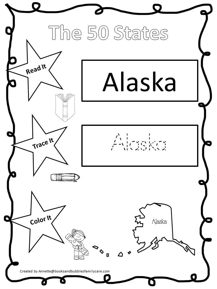 The 50 States Read It, Trace It, Color It Geography Worksheets ...