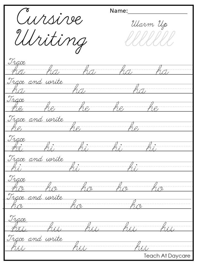 21 Cursive Handwriting Worksheets. Consonant and Vowel Tracing in a PDF ...
