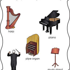5 Musical Instruments Wall Charts. Music Class Poster Set. 8.5 X 11 ...