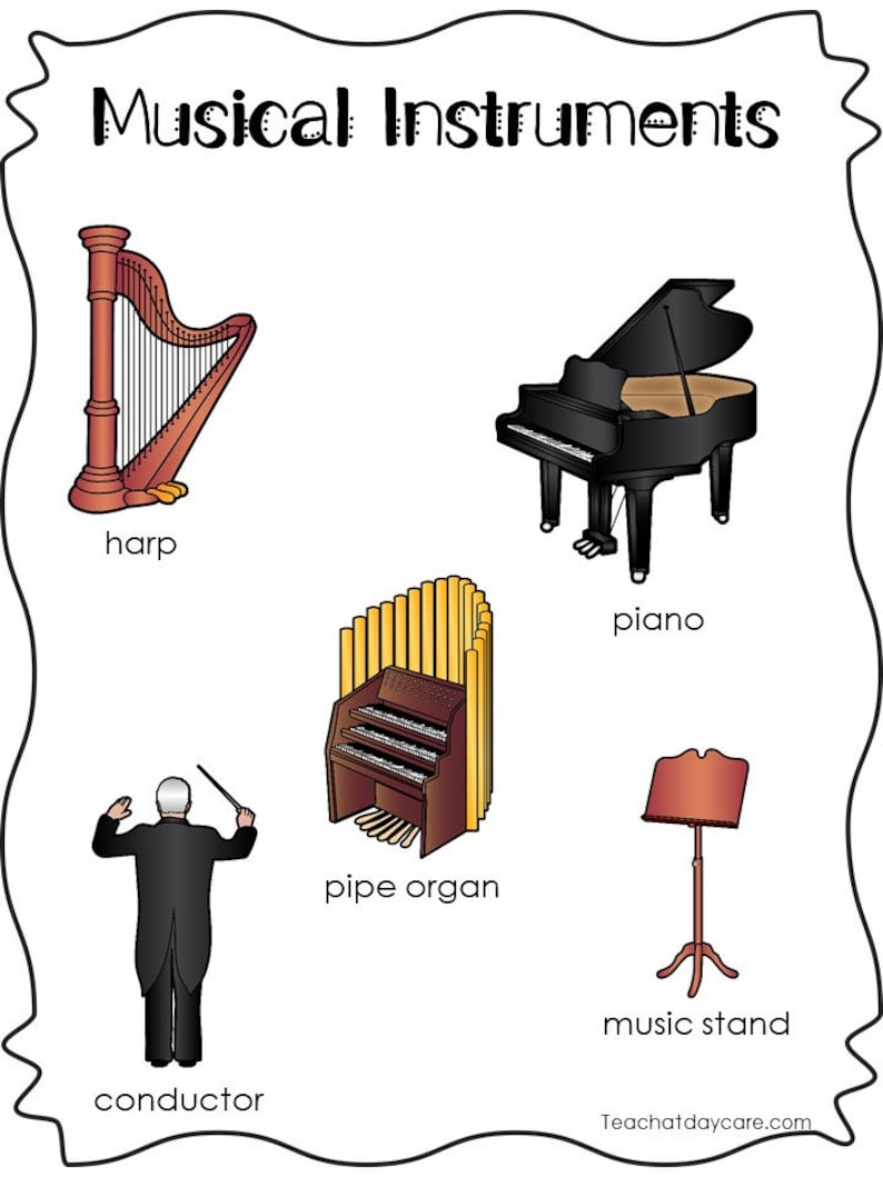 5 Musical Instruments Wall Charts. Music Class Poster Set. 8.5 | Etsy