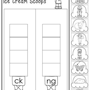 10 Printable Digraphs Ice Cream Worksheets. Kindergarten-2nd Grade ELA ...