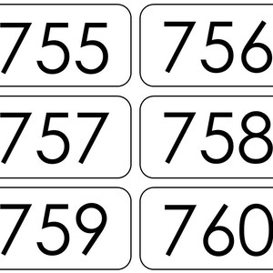 100 Printable Numbers 701-800 Flashcards. Preschool Thru Third Grade ...