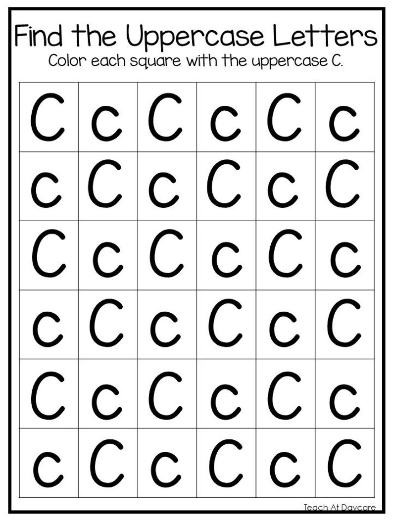 26 Find the Uppercase Letters Worksheets. Preschool-kindergarten ...