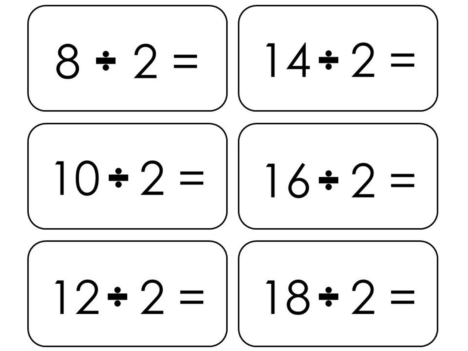 158 Printable Division Flashcards. Numbers 0-12. 1st Grade - Etsy