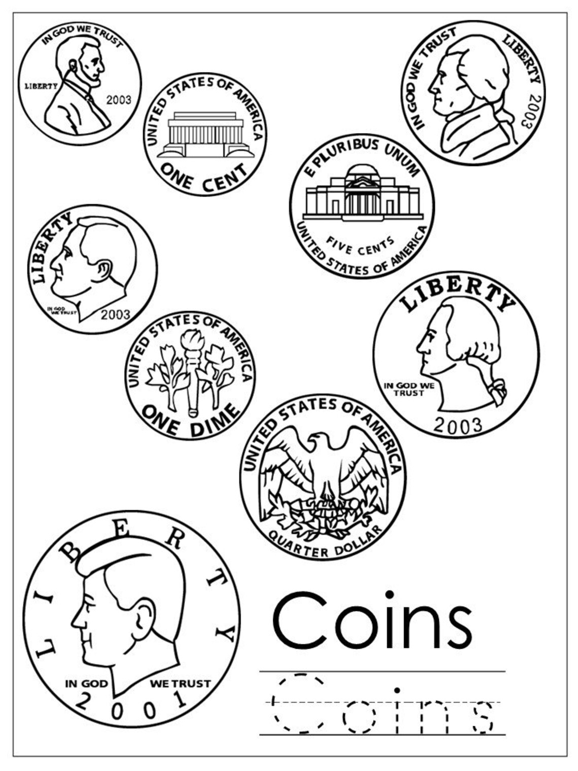 8 My America Symbols Color and Tracing Sheets. Preschool and ...