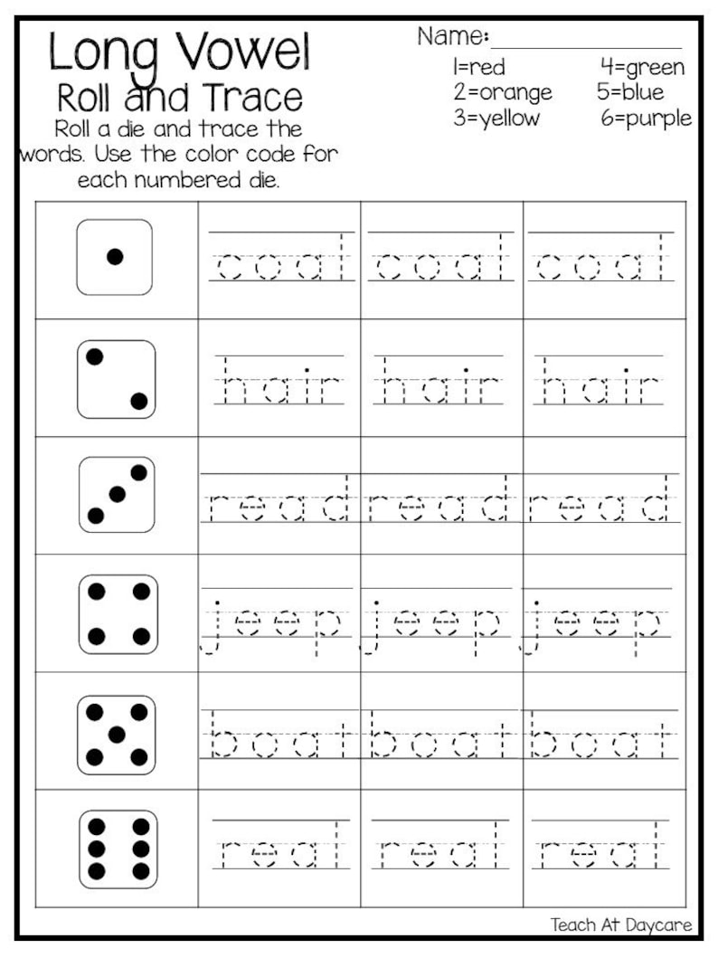 10 Printable Long Vowel Words Worksheets. 1st-2nd Grade ELA Worksheets ...
