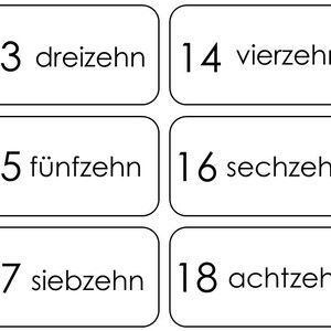 20 Printable German Numbers 1-20 Flashcards. Preschool Thru Third Grade ...