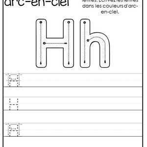 26 Printable Alphabet Rainbow Trace the Letters in French Worksheets ...