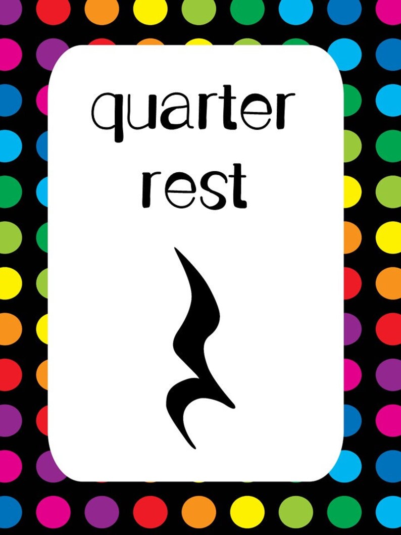 7 Printable Music Rests Posters. Full Page Classroom Wall - Etsy Canada