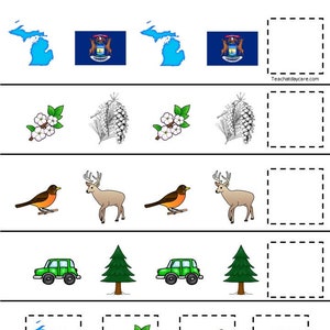 30 Michigan State Symbols Themed Learning Games Download. ZIP File ...