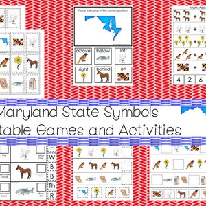 30 Maryland State Symbols Themed Learning Games Download. ZIP File ...