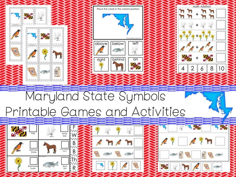 30 Maryland State Symbols Themed Learning Games Download. ZIP - Etsy