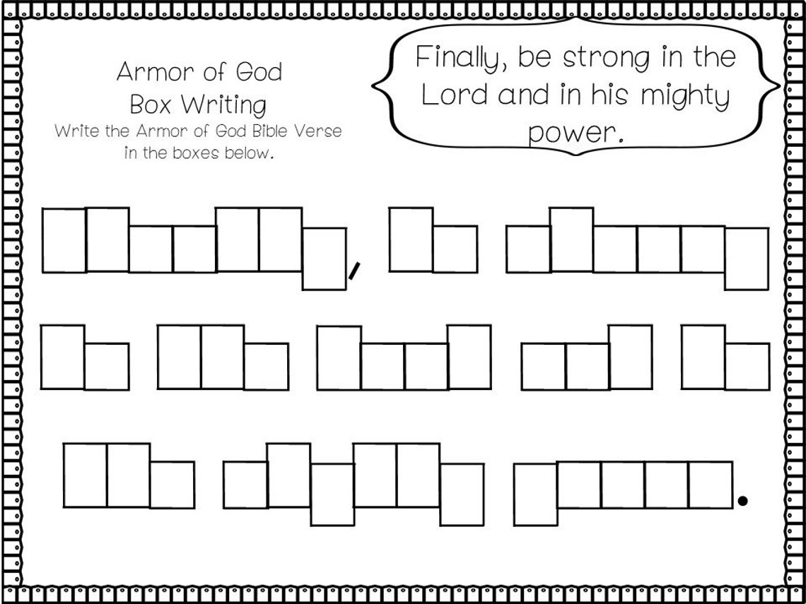 Ephesians 6:10-20 Armor of God Bible Verse Tracing and - Etsy